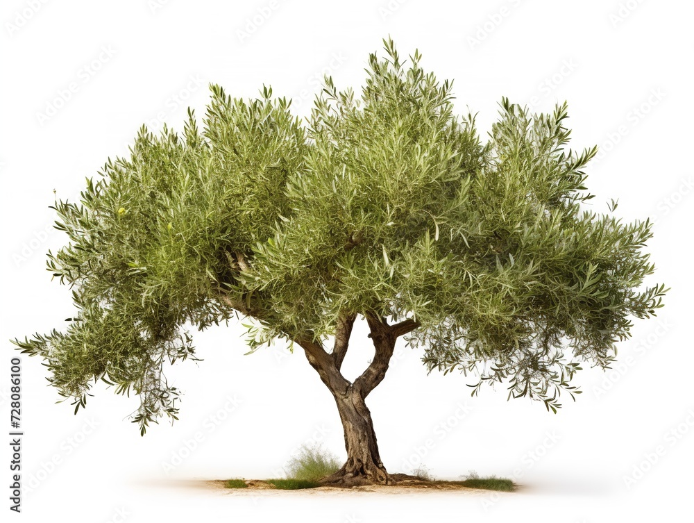 Olive Tree Full Bloom Peace and Prosperity Isolated on White Background ...