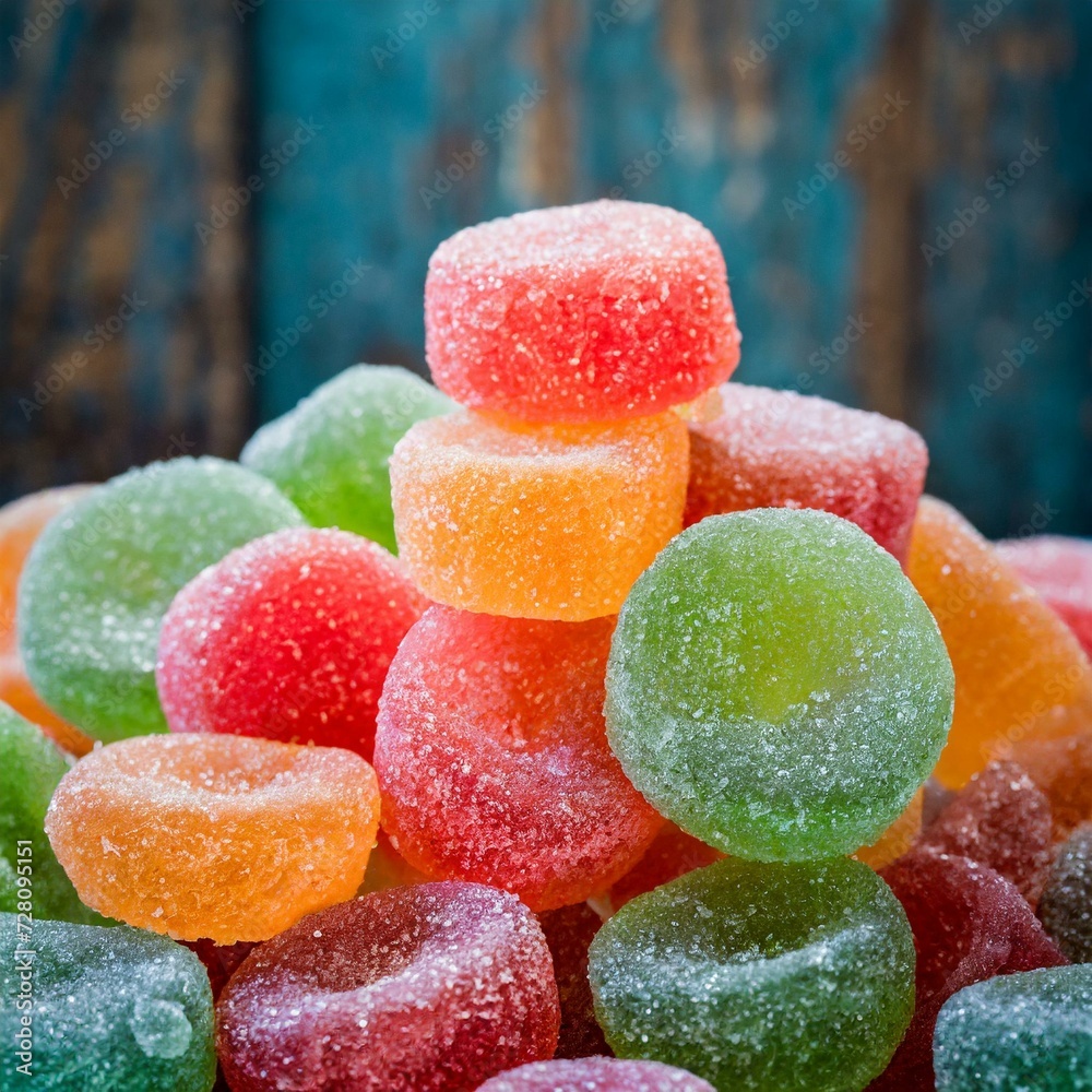 Gummies of different colors and flavors. Chucherías para niños y ...