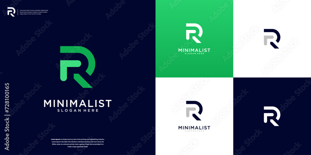 Modern abstract simple Letter R logo. Stock Vector | Adobe Stock