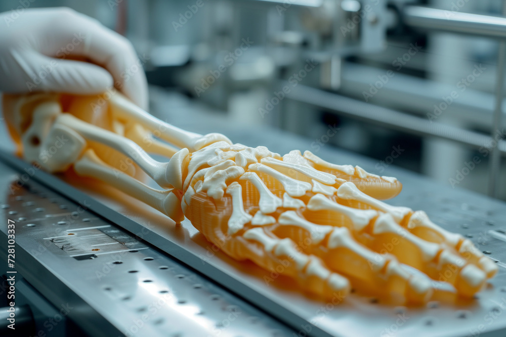 Visuals portraying the implementation of 3D printing an arm. Creating ...