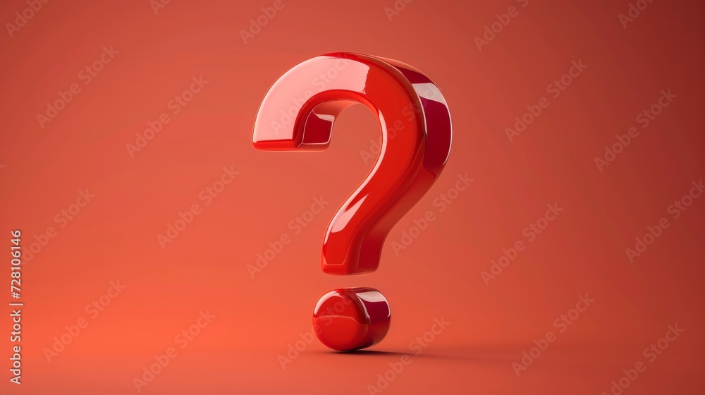 Realistic 3d Red question mark vector Illustration Stock Illustration ...