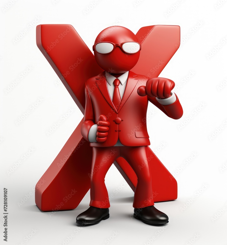 Banning entry: a 3d prohibition concept with a red x sign, a virtual ...