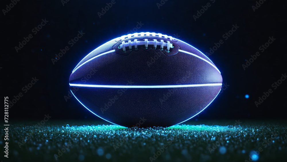 Futuristic American football ball concept, football, bioluminescent ...