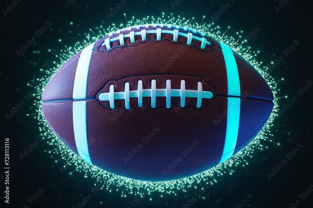 Futuristic American football ball concept, football, bioluminescent ...