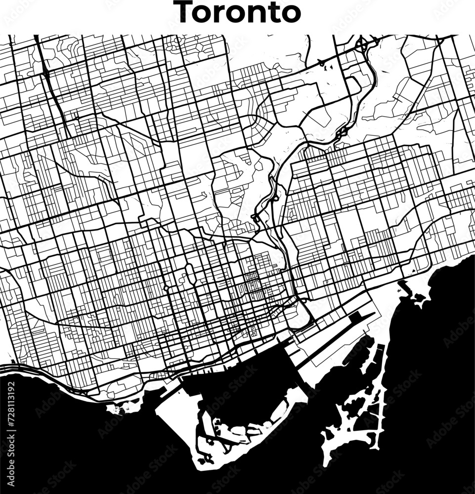 City Map of Toronto, Cartography Map, Street Layout Map Stock Vector ...