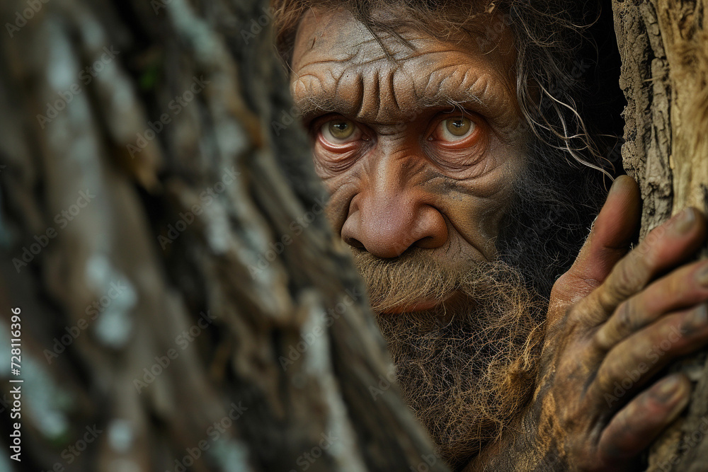 Prehistoric man, evolution science biology, man civilization, homo ...