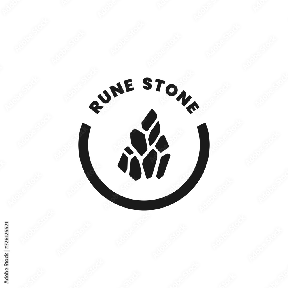 Rune stone icon or Rune stone label vector isolated. Best rune stone ...