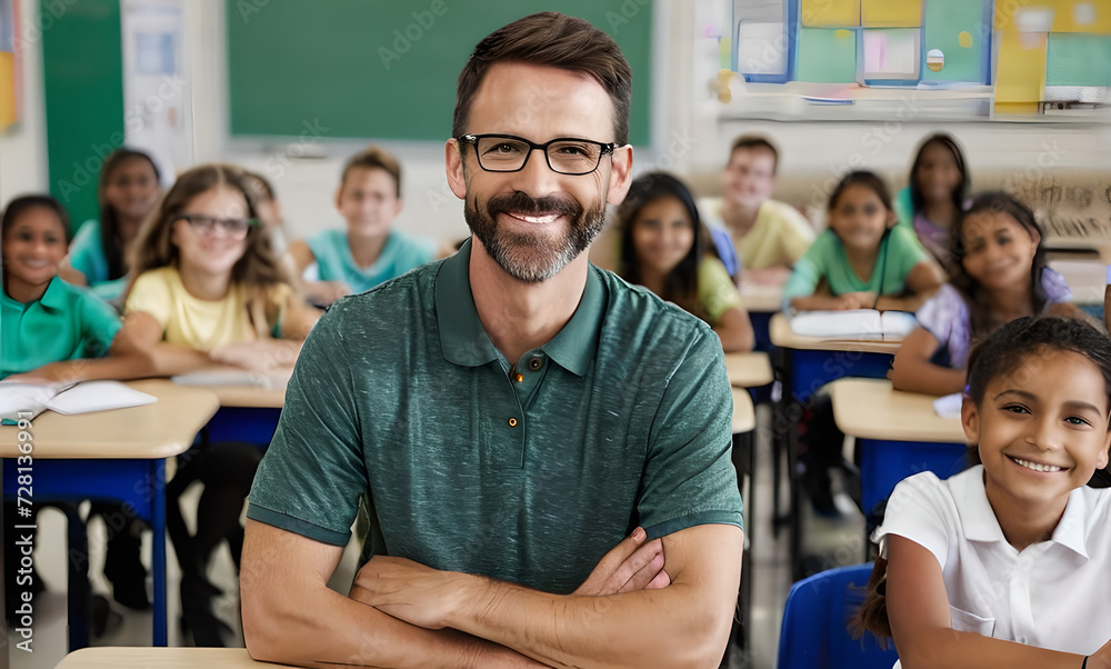 teacher, portrait male teacher glasses, teacher face smiling, child kid ...
