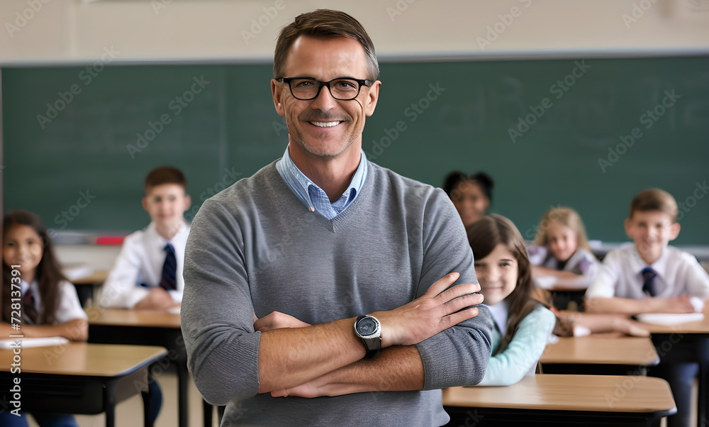 teacher, portrait male teacher glasses, teacher face smiling, child kid ...