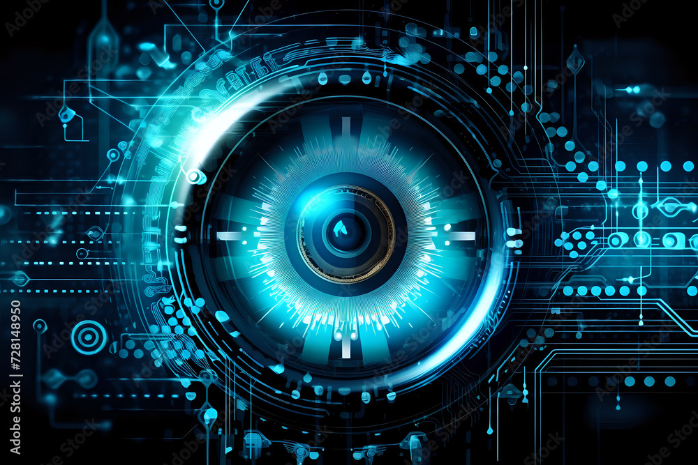 Futuristic Digital Eye Concept This image depicts a high-tech digital ...
