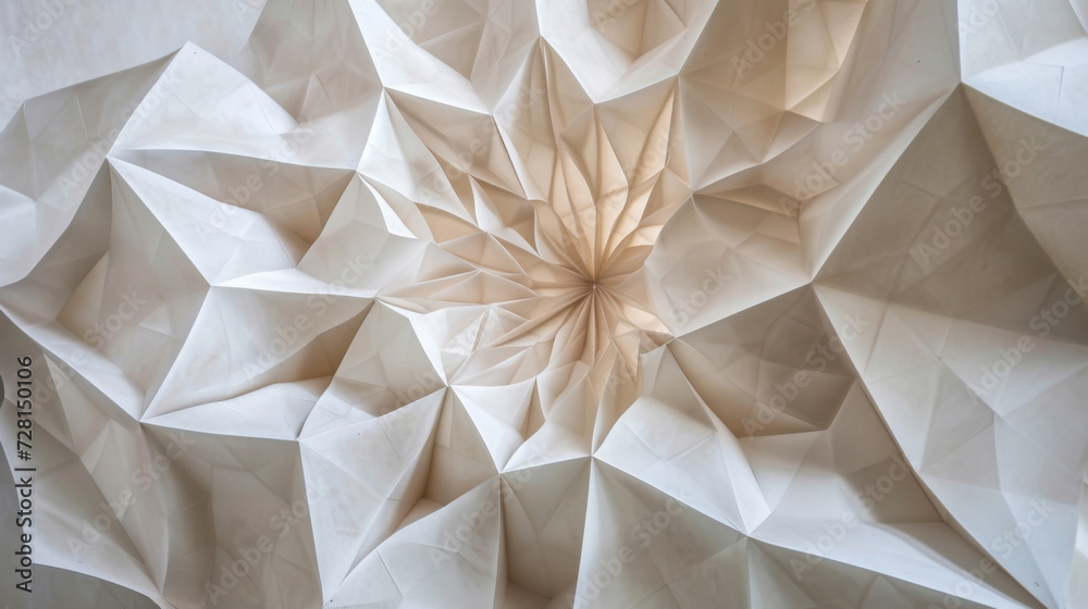 The geometry of folded angles and symmetrical shapes intersect and ...