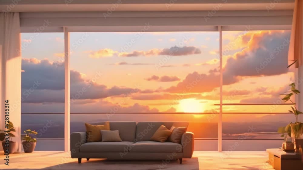 animated virtual backgrounds, stream overlay loop, living room interior ...