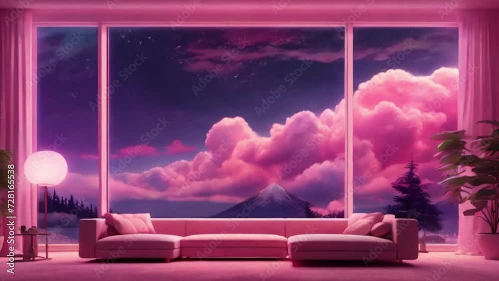 animated virtual backgrounds, stream overlay loop, living room interior ...