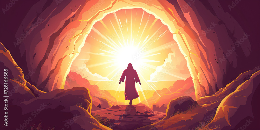 Easter Resurrection: A Vector Illustration of the Resurrection of Jesus ...