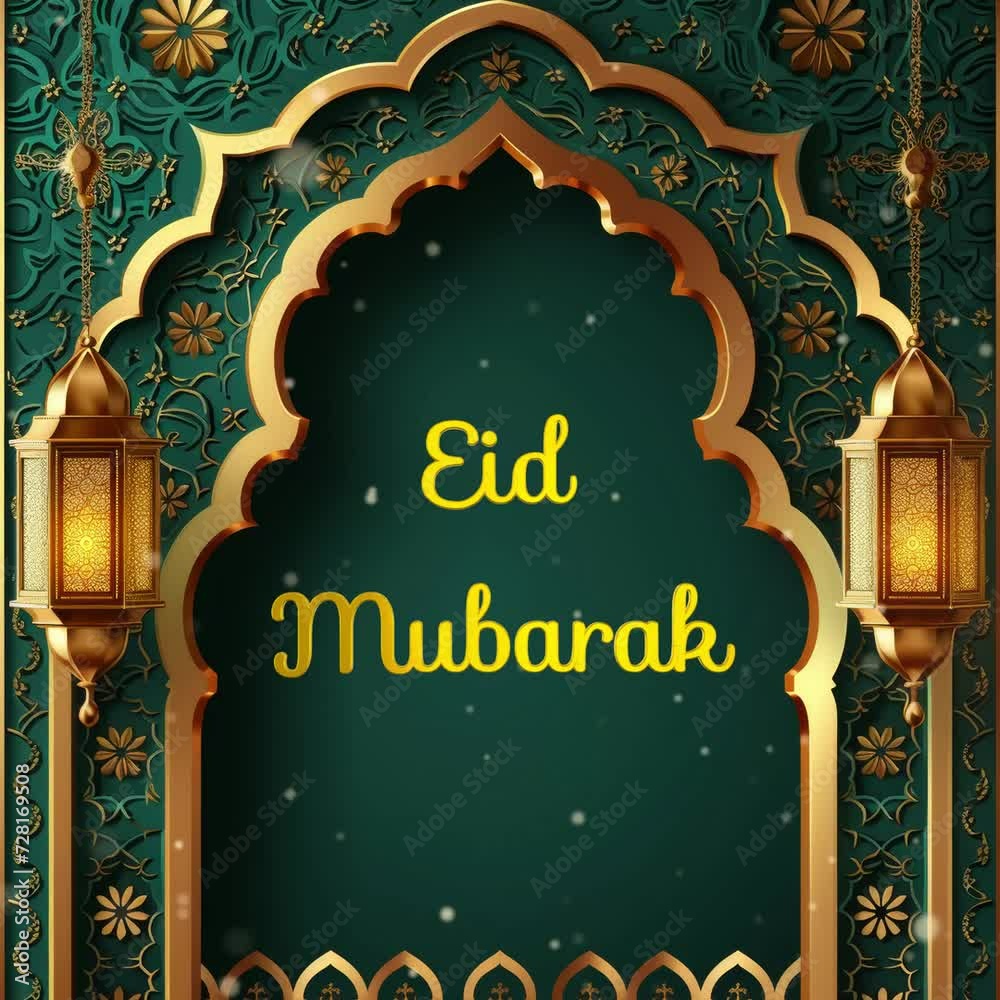 Eid Mubarak Animated. Celebrating Ramadan Kareem, Eid al-Fitr, and Eid ...