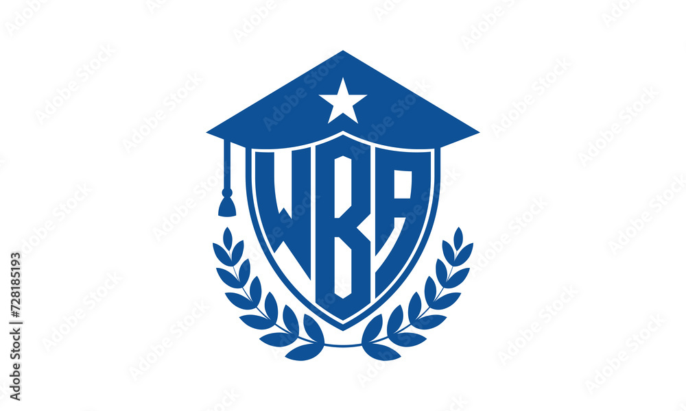 WBA three letter iconic academic logo design vector template. monogram ...