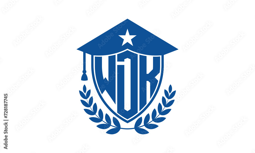 WDK three letter iconic academic logo design vector template. monogram ...