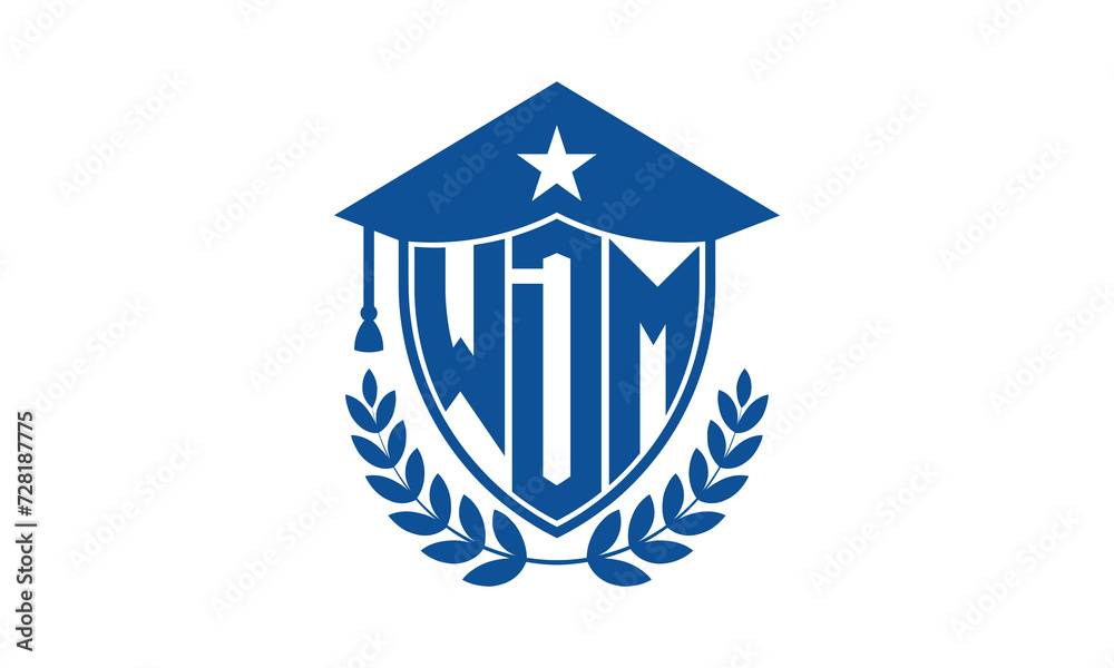 WDM three letter iconic academic logo design vector template. monogram ...