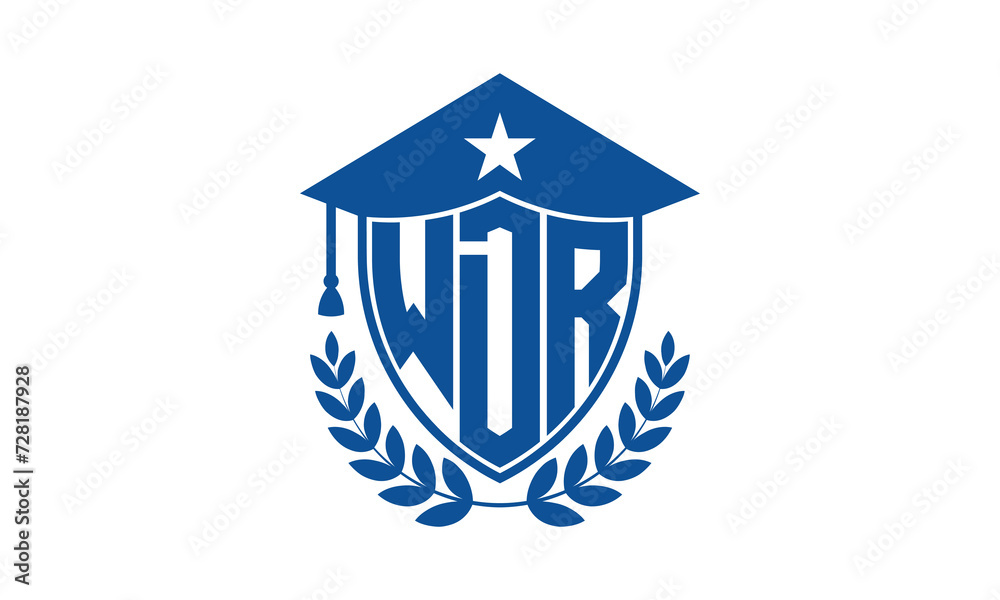 WDR three letter iconic academic logo design vector template. monogram ...
