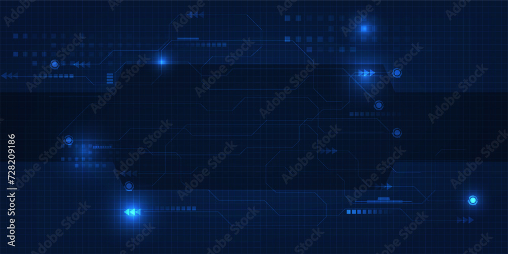 Vector illustrations of futuristic digital communication and technology ...