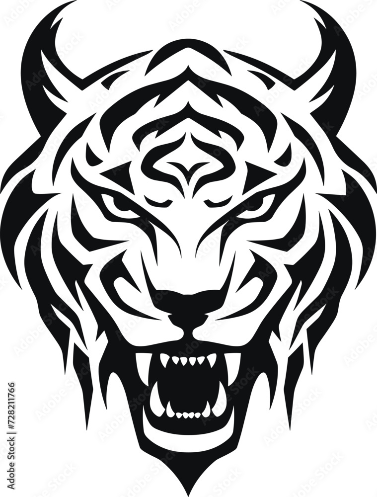 Aztec tribal tiger design vector illustration for logos, tattoos ...