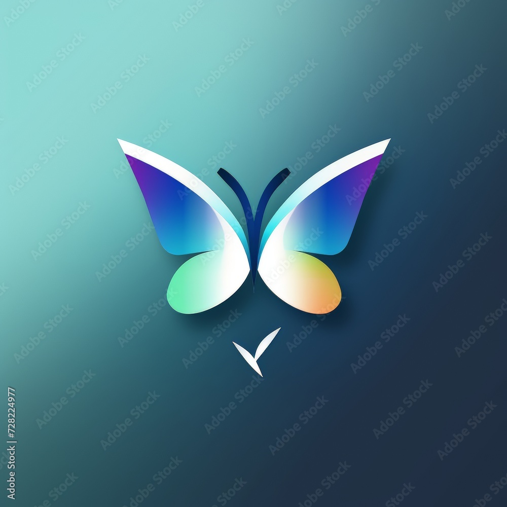 flat vector logo of animal butterfly flat vivid butterfly logo for a ...