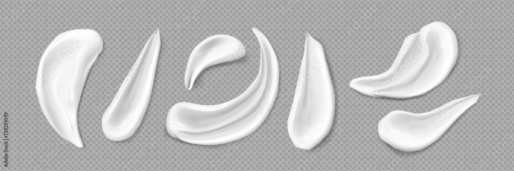 Set of scrub cream swatches isolated on transparent background. Vector ...