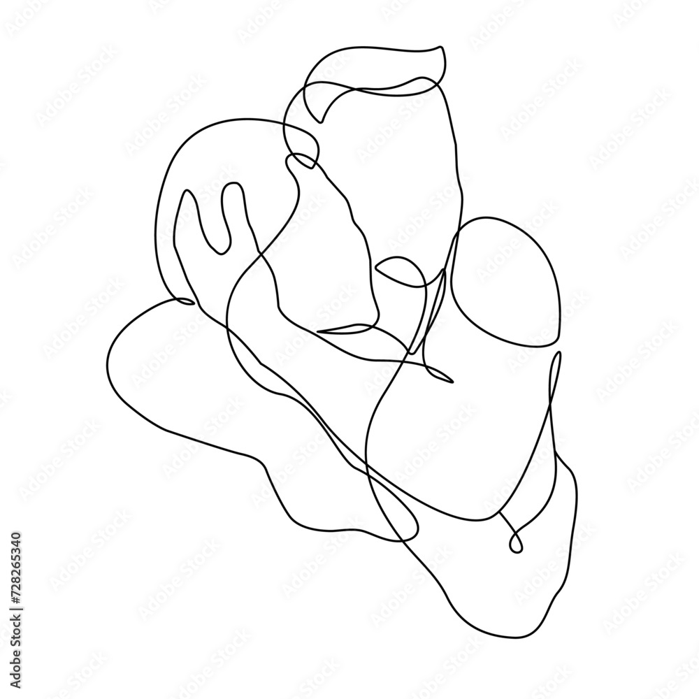 Couple Trendy Line Art Drawing. One Line Couple Illustration ... Couple Trendy Line Art Drawing. One Line Couple Illustration ...