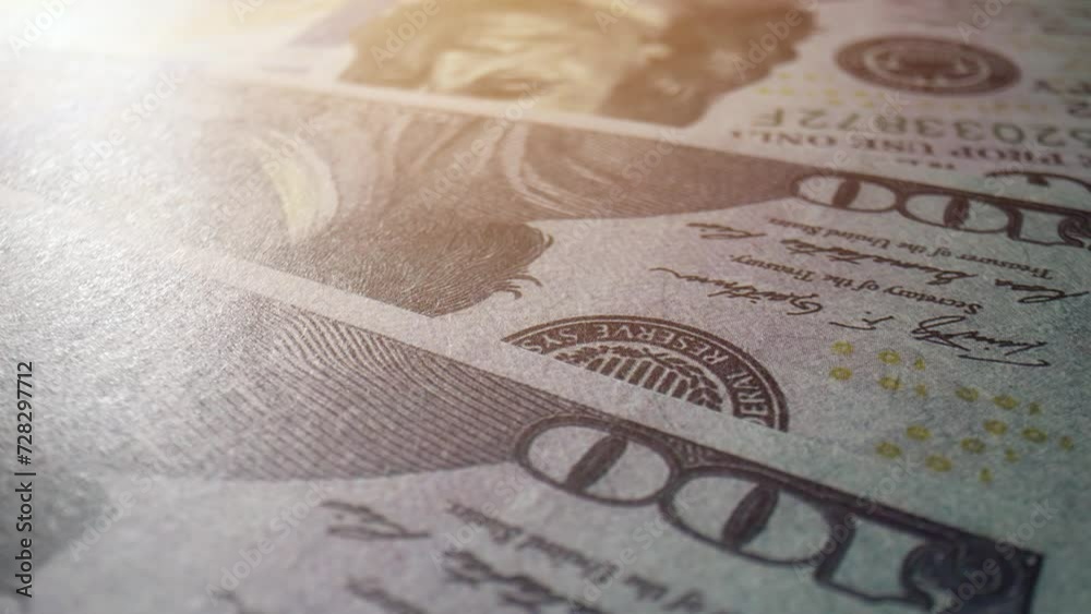 Explore the intricate patterns on 100 American dollar bills in stunning ...