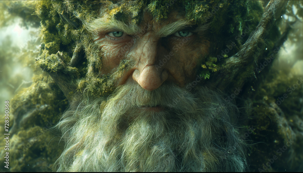 Elder's Accusation: Elderly Man's Face with Accusing Stare, Grey Beard ...