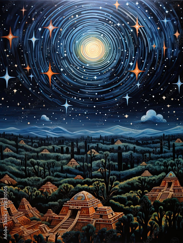Aztec Celestial Splendor: Ancient Murals Depicting the Starry Night ...