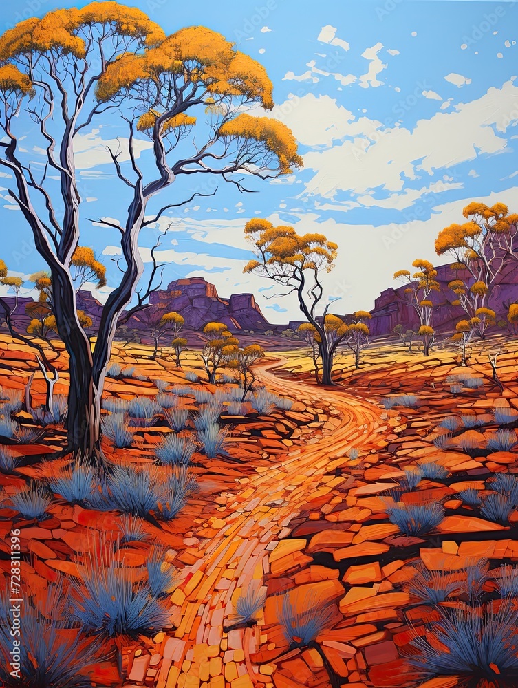 Bold Strokes of Australian Outback: Acrylic Landscape Art Celebrating ...