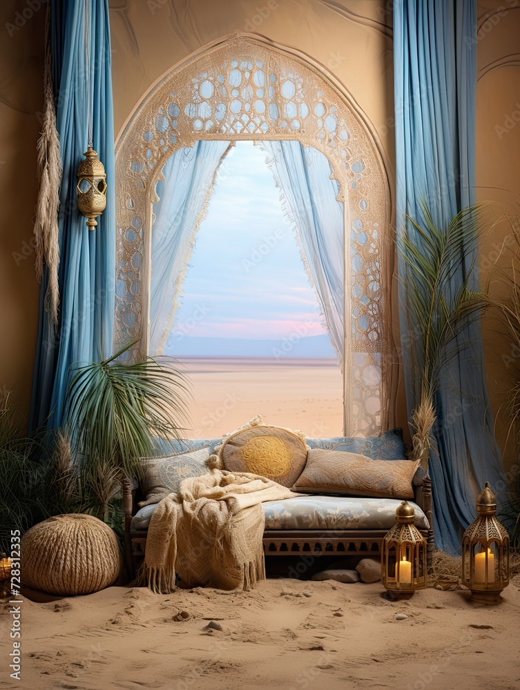 Boho Ocean Desert Vistas: Desert Sands Leading to Bohemian Seas Wall ...