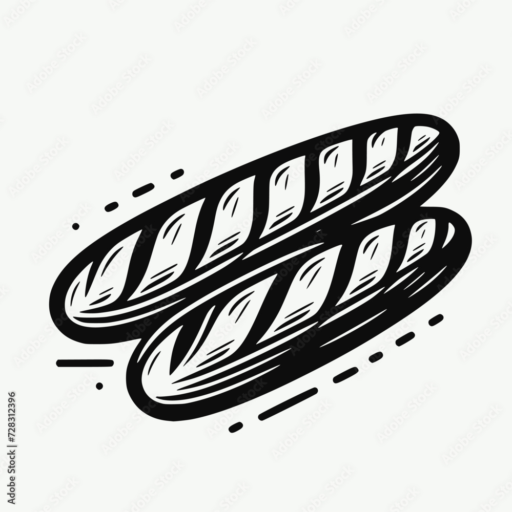 Vector bread symbol. Web Design Bread Icon On a white background, a ...