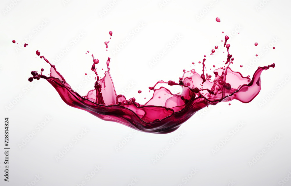 Dynamic red liquid splash isolated on white background Stock Photo ...