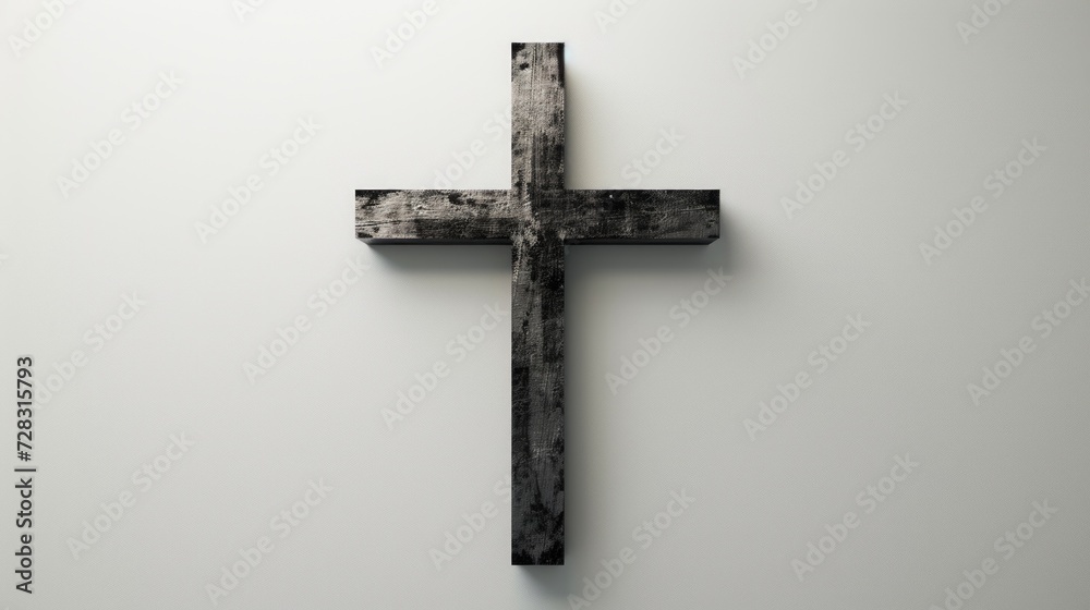 Minimalistic Black Cross on White Background. A minimalistic design ...