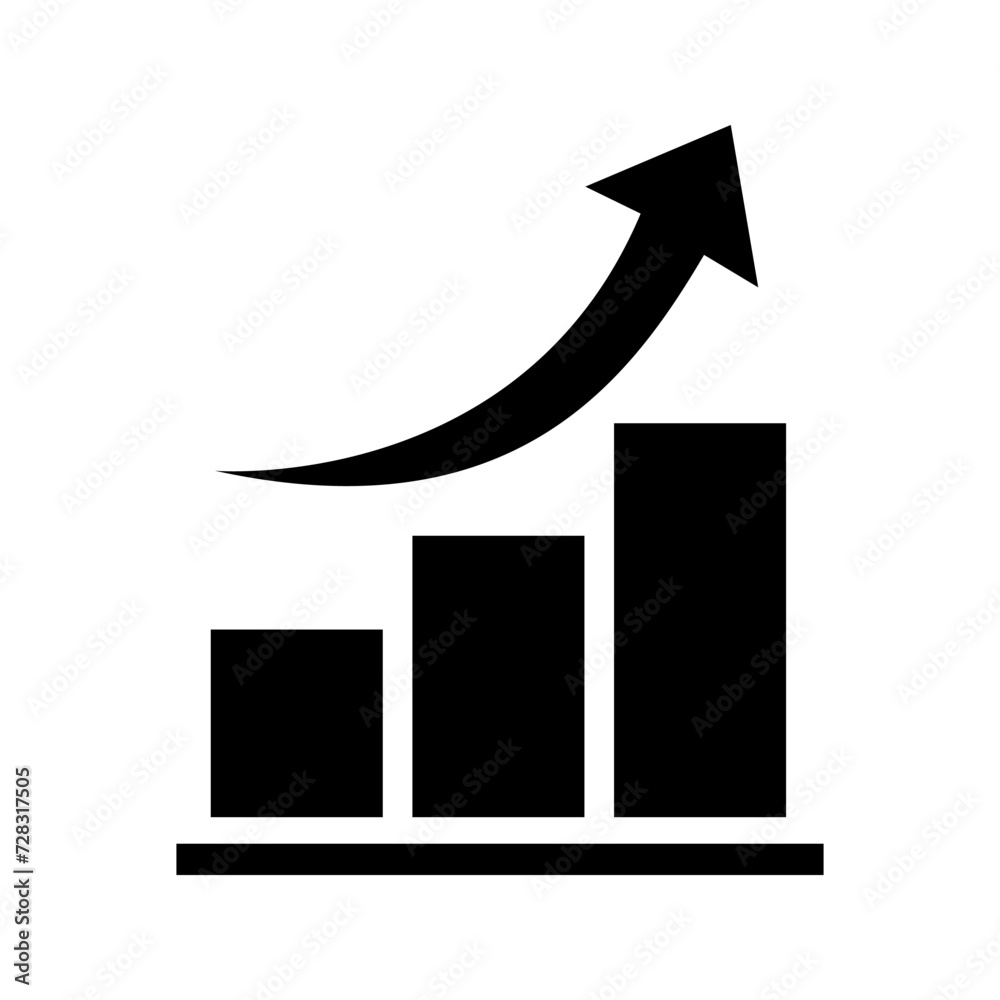 Graph Icon in trendy flat style isolated on white background. Chart bar ...