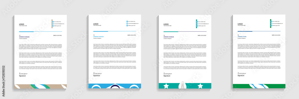 minimal letterhead design, fully editable letterhead design, letterhead ...