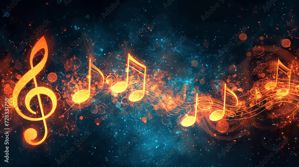 Vivid musical notes visualization, capturing the rhythm of life with AI ...
