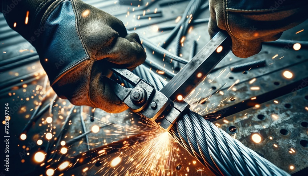 Zooming in on cutting steel cable to length - The precise action of ...