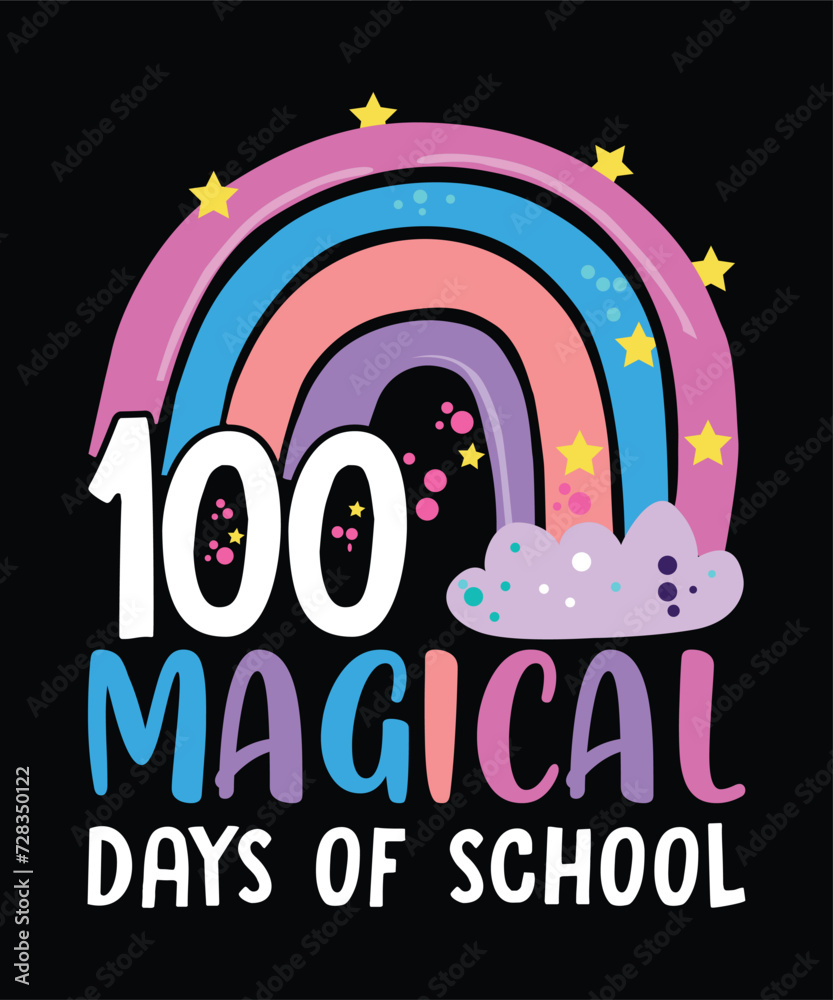 100 Magical Days Of School Happy 100 days of school shirt print ...