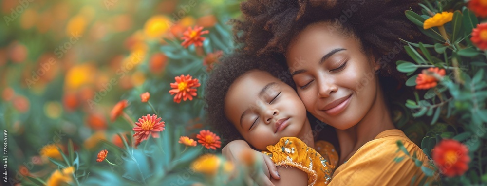 Motherhood in Full Bloom A Mother-Daughter Moment in a Flower Garden ...
