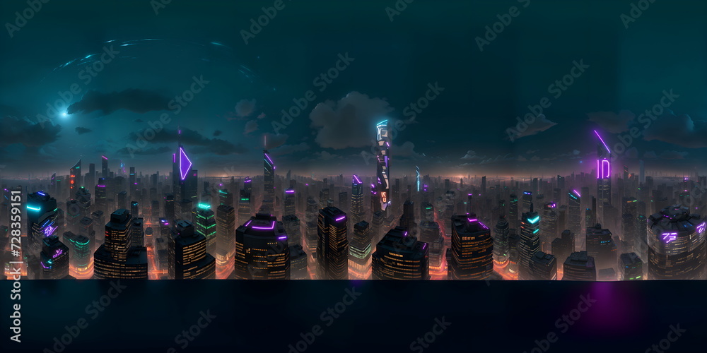 Cyberpunk High Rise Buildings - generative ai, üretken yapay zeka Stock ...