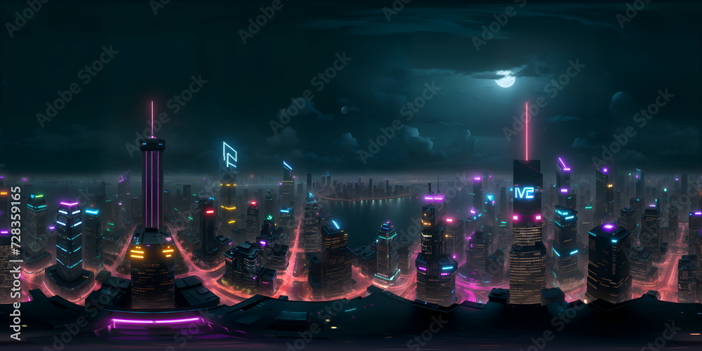 Cyberpunk High Rise Buildings - generative ai, üretken yapay zeka Stock ...