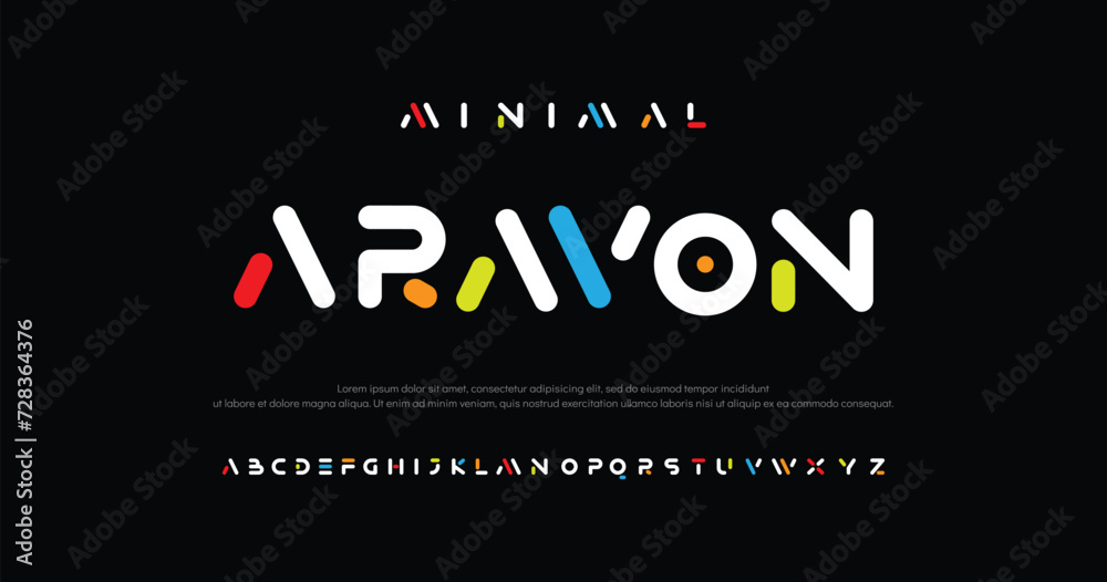 Futuristic ancient modern techno sci fi display font, abstract ...