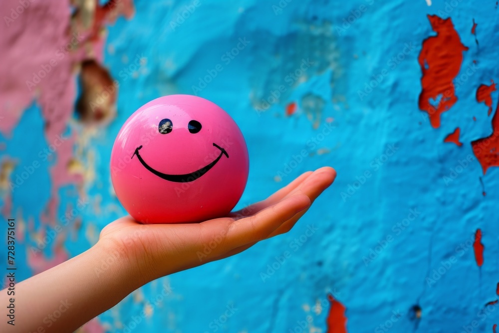 Happy Smiley Emoji testimonial Emoticon, colored Symbol crest. Smiling ...