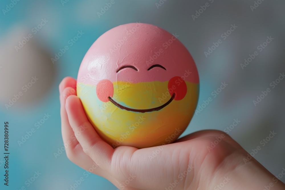 Happy Smiley Emoji hand hygiene Emoticon, colored Symbol seal. Smiling ...