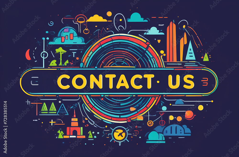 Logo for a Contact us section, incorporating elements of connectivity ...