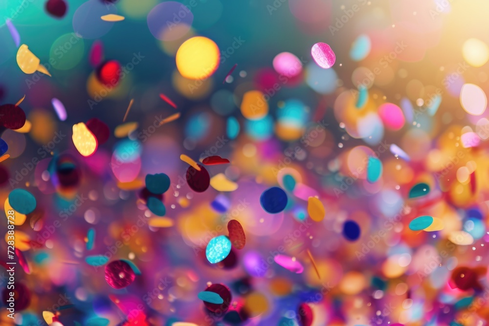 Colorful confetti falling from the sky, creating a festive atmosphere ...
