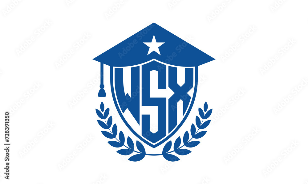 WSX three letter iconic academic logo design vector template. monogram ...